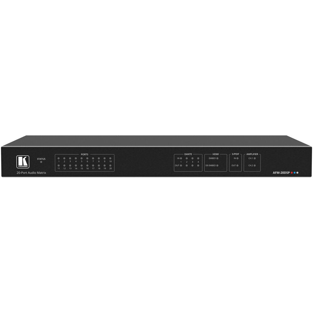 Kramer AFM-20DSP 20-Port DSP Audio Matrix with Amplifier & Dante – Avendor