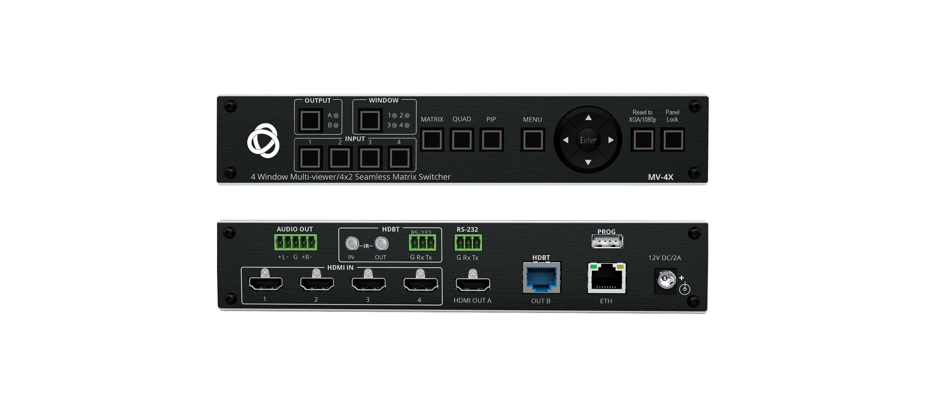 Kramer MV-4X 4-Window Multi-Viewer & 4x2 Seamless 4K Matrix Switcher ...